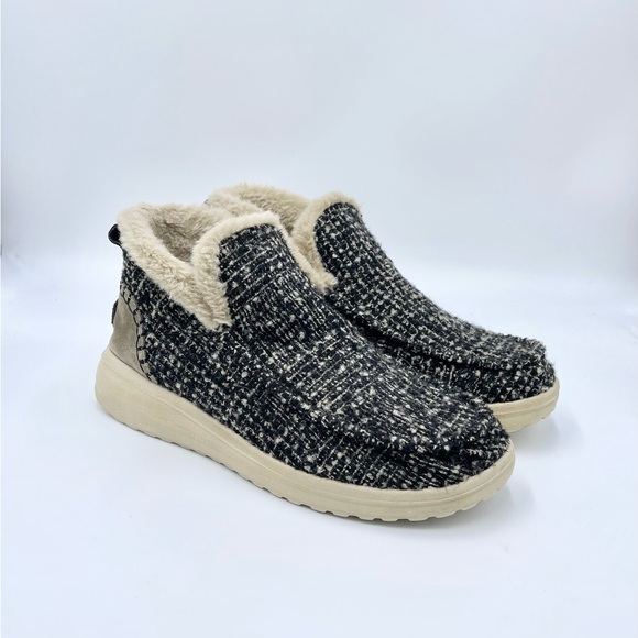Hey Dude | Shoes | Hey Dude Denny Wool Blend Ankle Booties Faux Fur ...